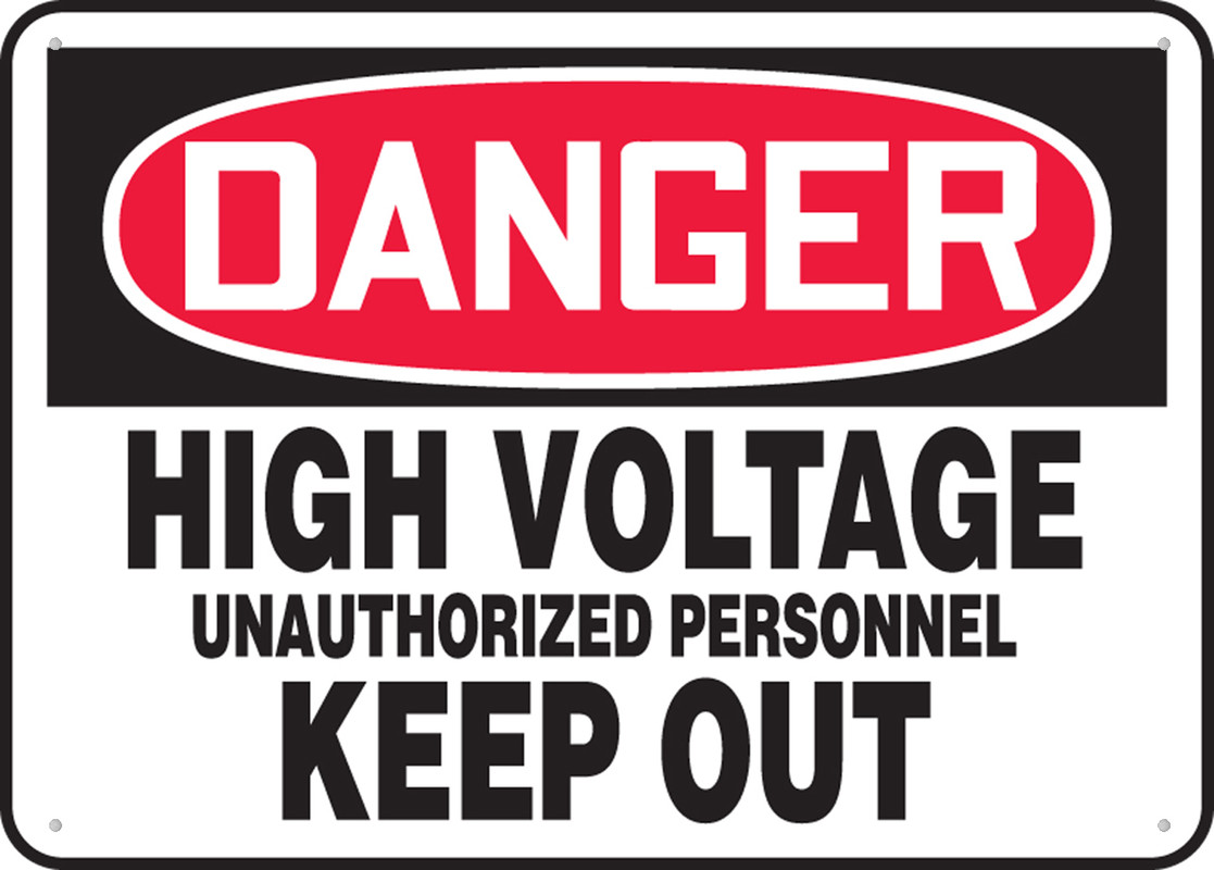 Danger Safety Sign High Voltage Unauthorized Personnel Keep Out Metal ...
