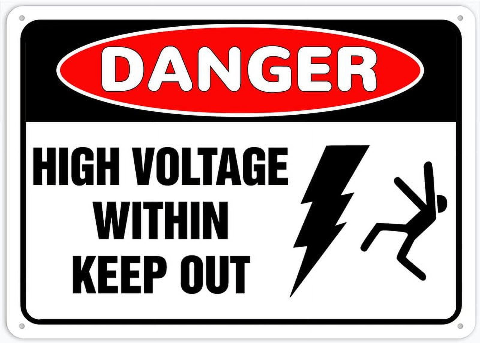 Danger Safety Sign High Voltage Within Keep Out Funny Vintage Tin Signs ...