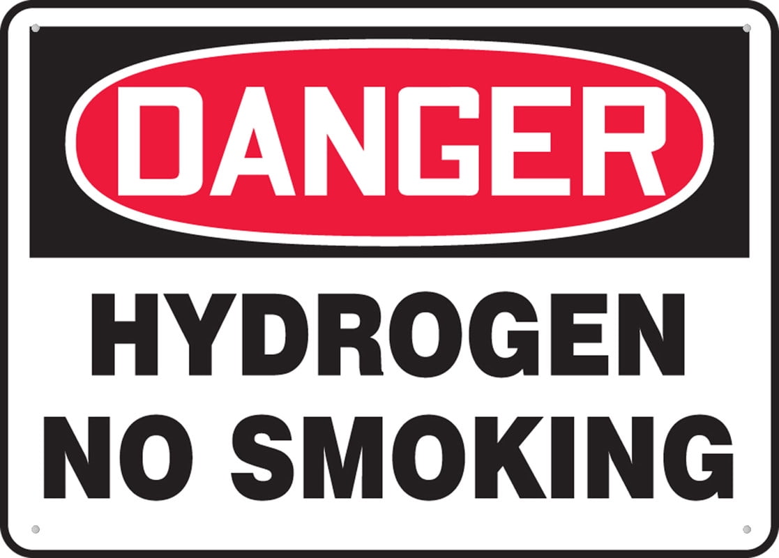 Danger Safety Sign Hydrogen No Smoking Aluminum 8X12 Inch Uv Ink ...