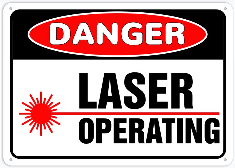 Danger Safety Sign Laser Operating Retro Metal Tin Signs 12X8 Inch For ...