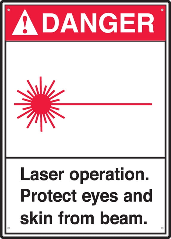 Danger Safety Sign Laser Operation Protect Eyes And Skin From Beam 8 X ...