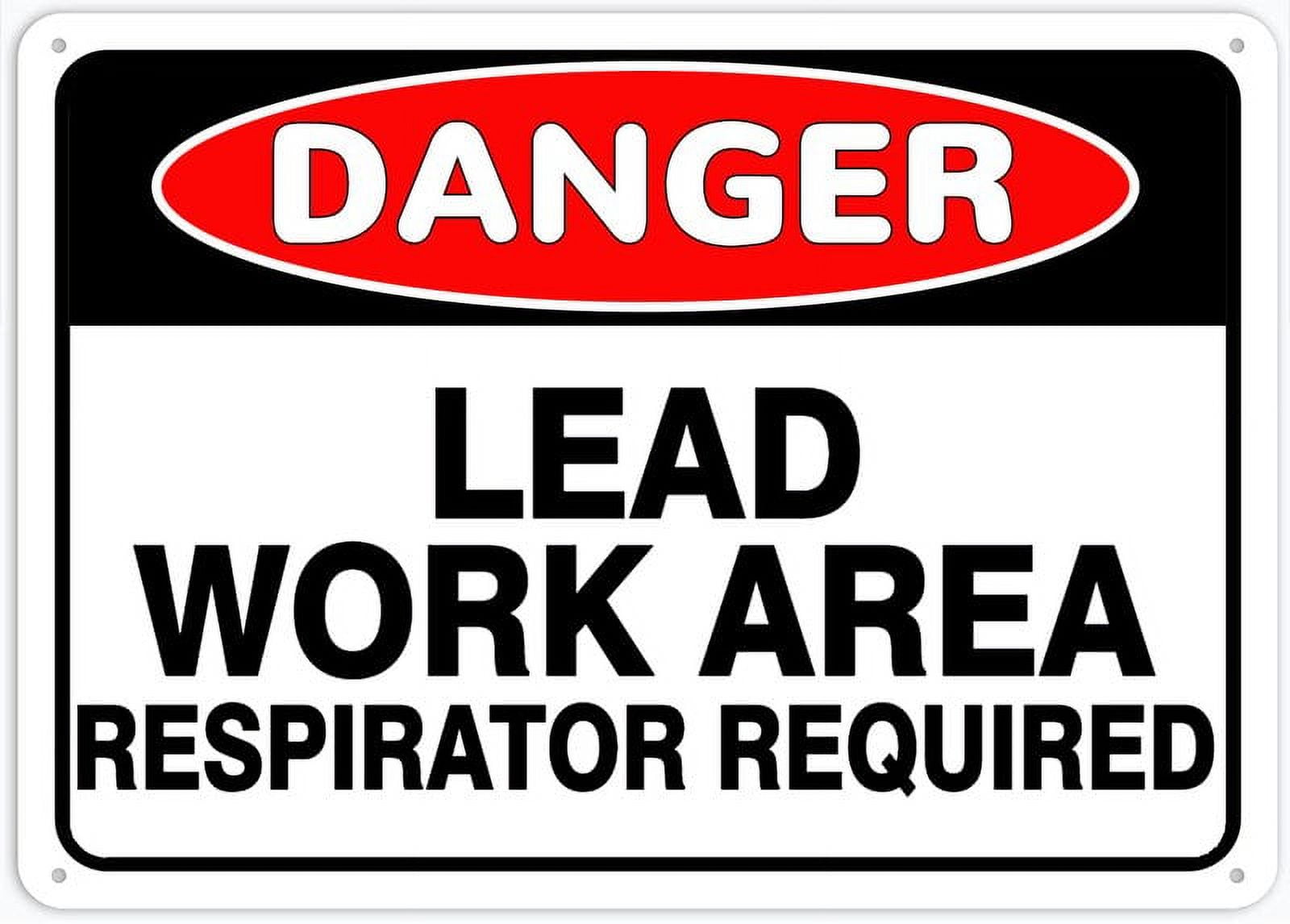 Danger Safety Sign Lead Work Area Respirator Required Retro Metal Tin ...
