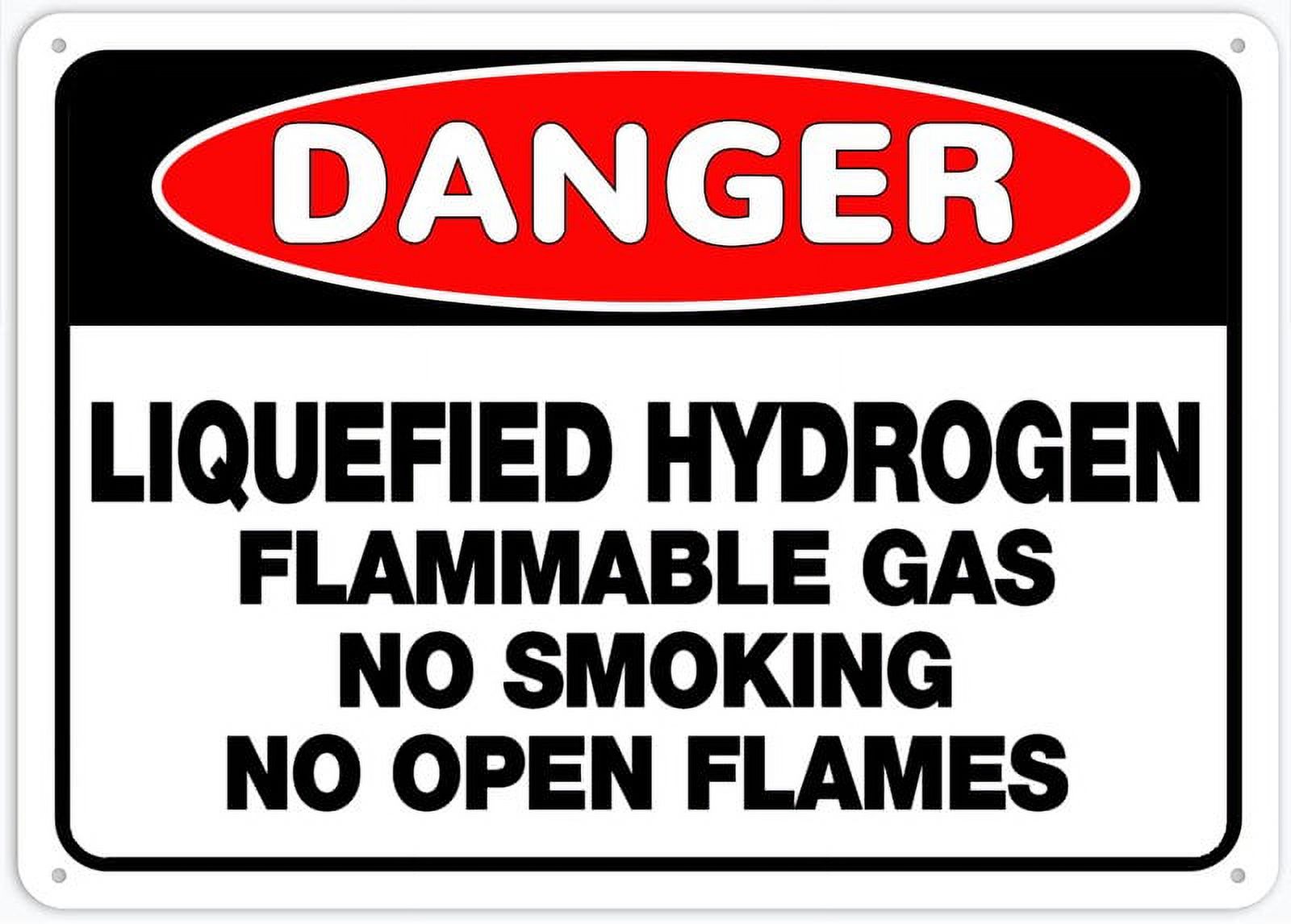 Danger Safety Sign Liquefied Hydrogen Flammable Gas No Smoking No Open ...