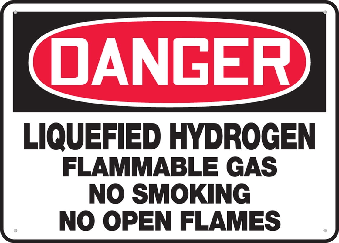 Danger Safety Sign Liquefied Hydrogen Flammable Gas No Smoking No Open ...