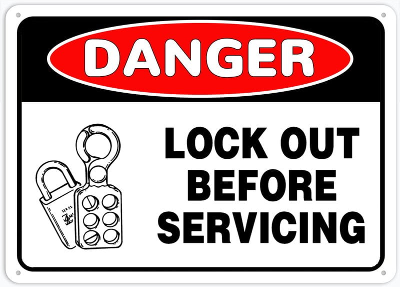 Danger Safety Sign Lock Out Before Servicing Graphic Sign Safety ...