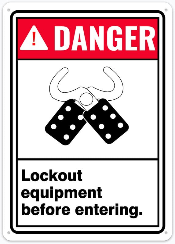 Danger Safety Sign Lockout Equipment Before Entering Sign Home Kitchen ...