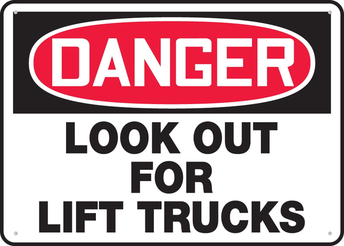 Danger Safety Sign Look Out For Lift Trucks Signs Outdoor, Uv Printed ...