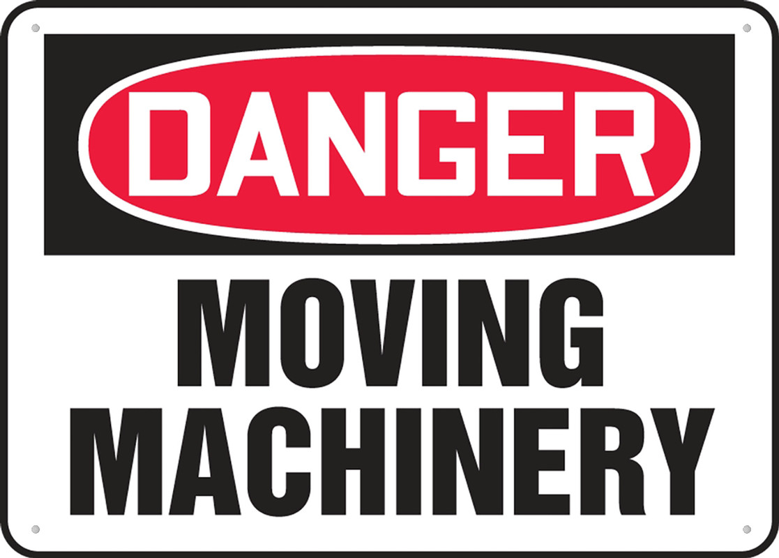 Danger Safety Sign Moving Machinery Outdoor, Uv Printed Rust Free ...