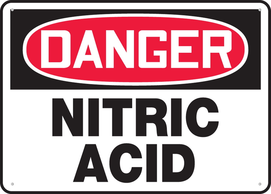 Danger Safety Sign Nitric Acid 12X8 Inches Metal Aluminum Signs ...