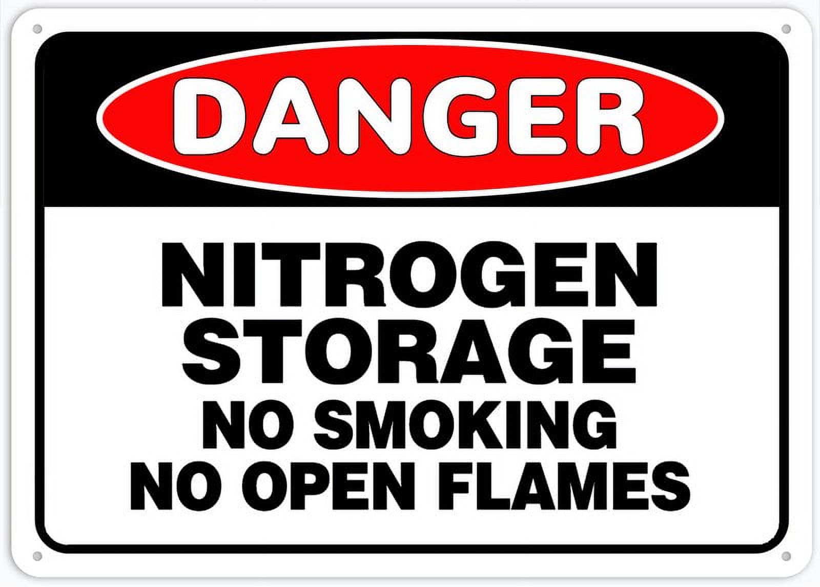 Danger Safety Sign Nitrogen Storage No Smoking No Open Flames Sign ...