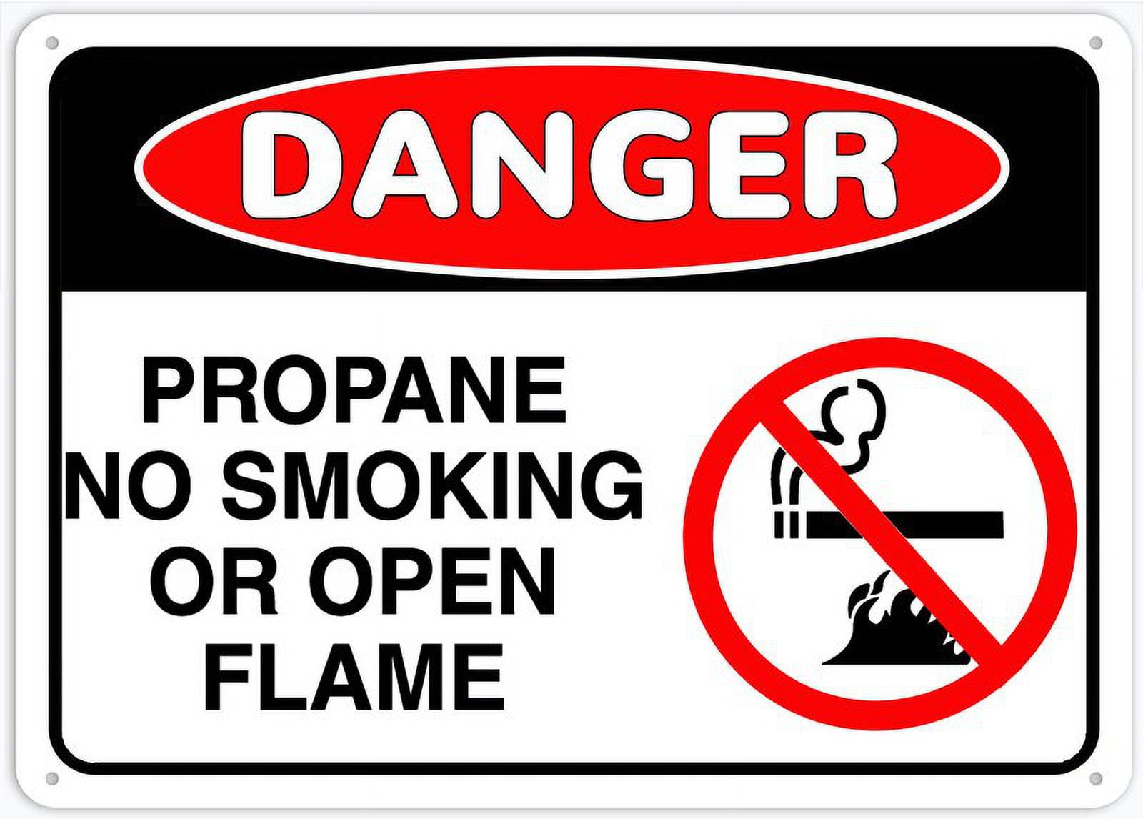 Danger Safety Sign Propane No Smoking Or Open Flame Sign Metal 12"X8 ...