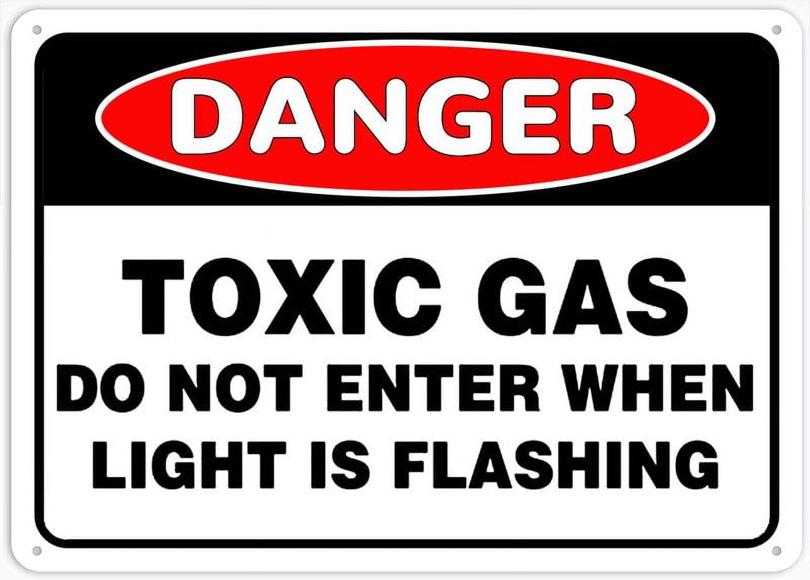Danger Safety Sign Toxic Gas Do Not Enter When Light Is Flashing Retro ...