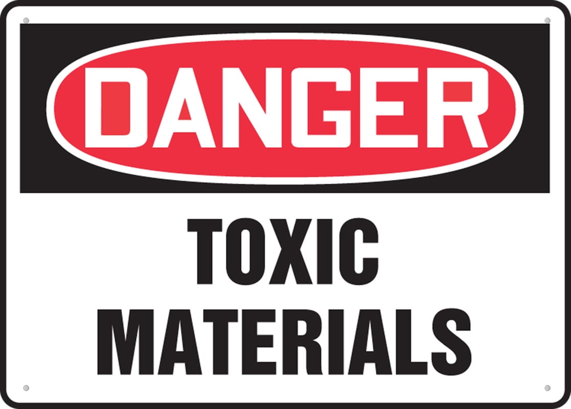 Danger Safety Sign Toxic Materials 12X8 Inches Metal Aluminum Signs ...