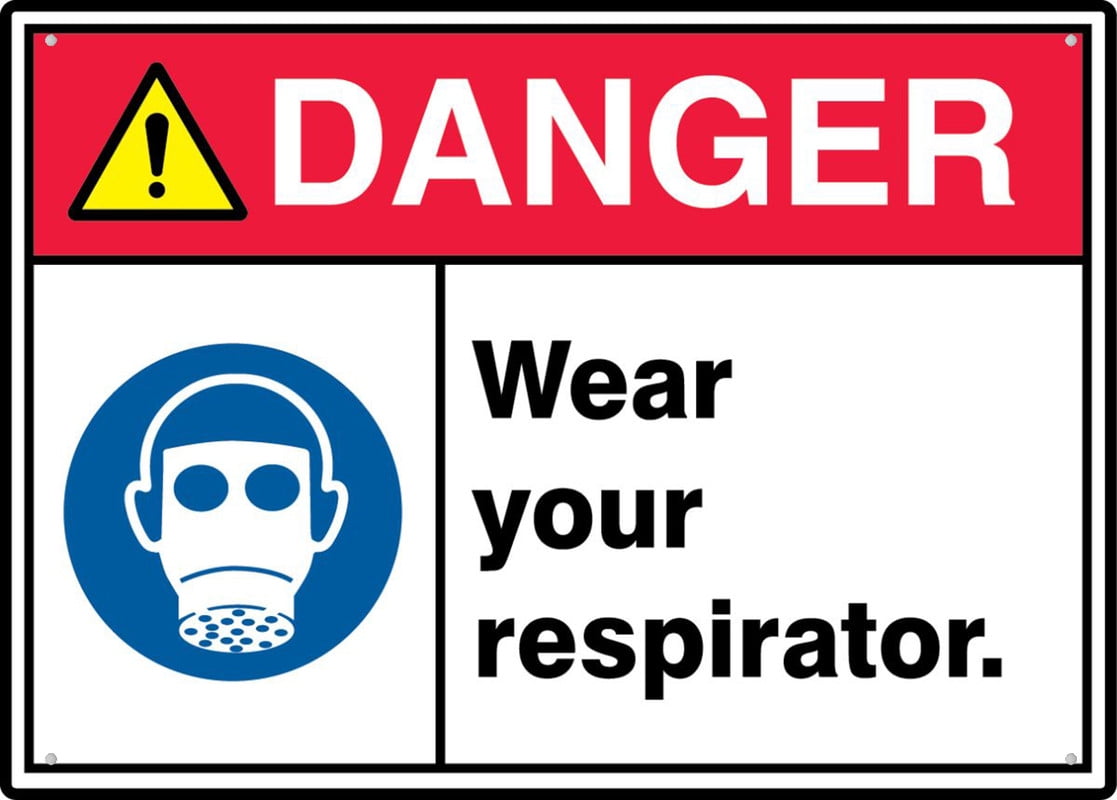 Danger Safety Sign Wear Your Respirator 8"X12" Rust Free Aluminum Signs ...