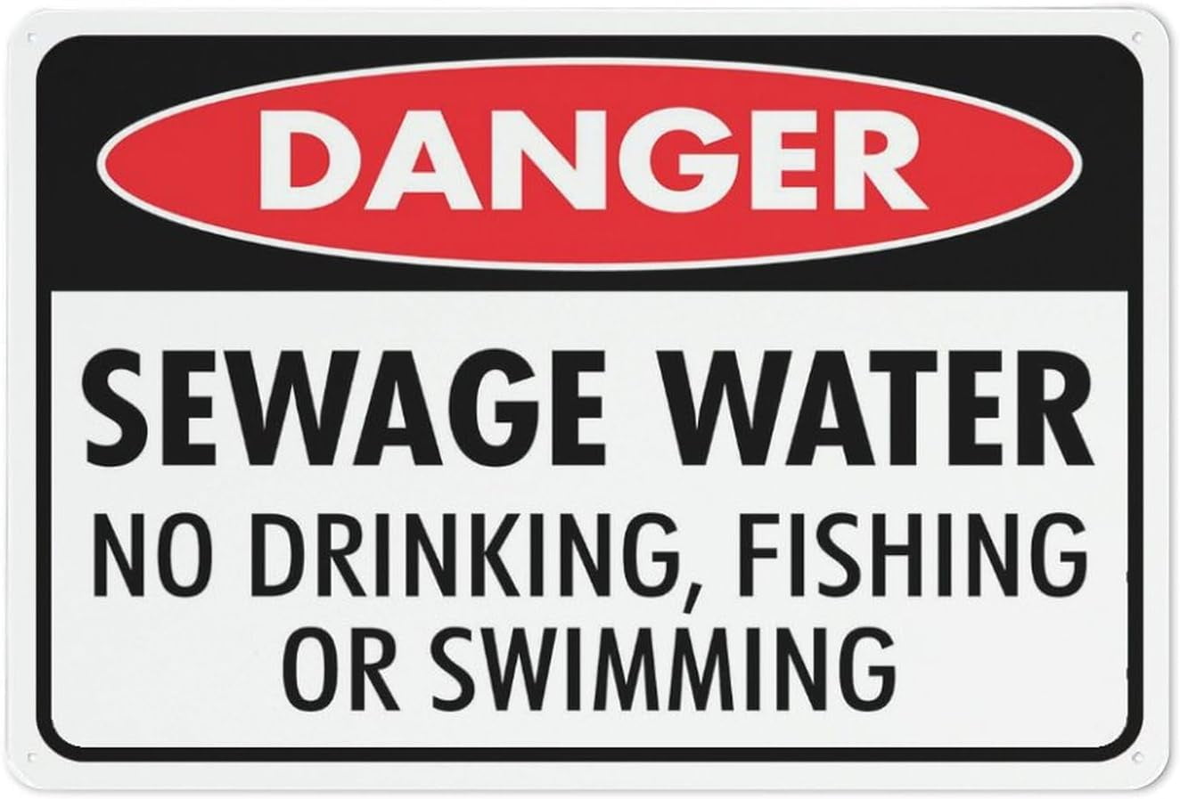 Danger Sewage Water No Drinking Sign 12X8 Inches Metal Aluminum Signs ...