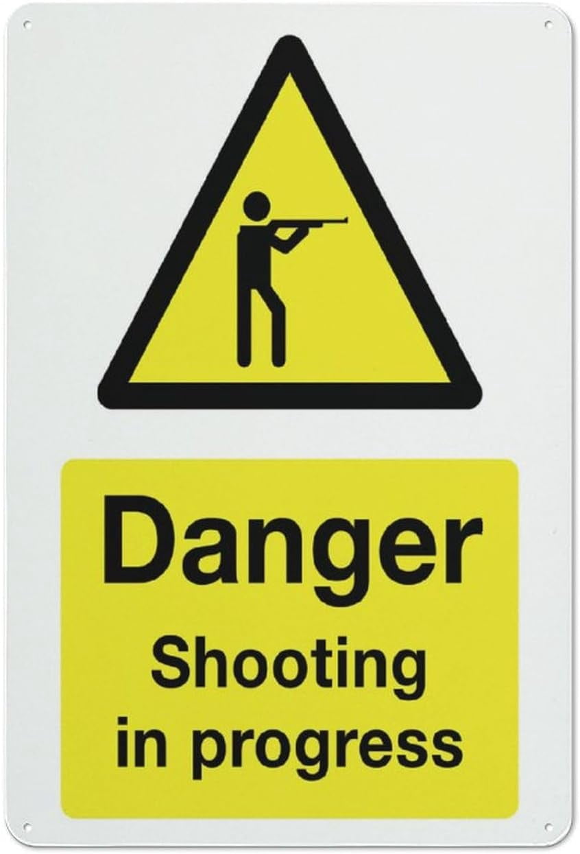 Danger Shooting In Progress Sign 12 X 8 Inches Aluminum Sign Reflective ...