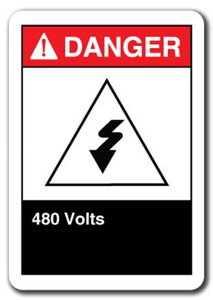 Danger Sign - 480 Volts 7"x10" Plastic Safety Sign ansi osha - Walmart.com