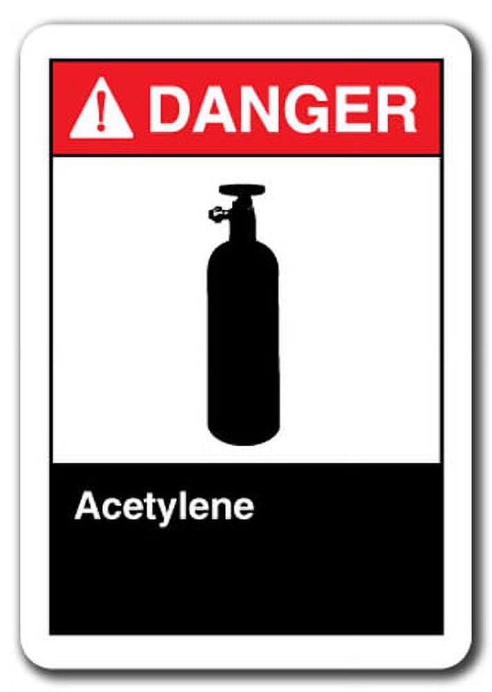 Danger Sign - Acetylene 7"x10" Plastic Safety Sign ansi osha - Walmart.com