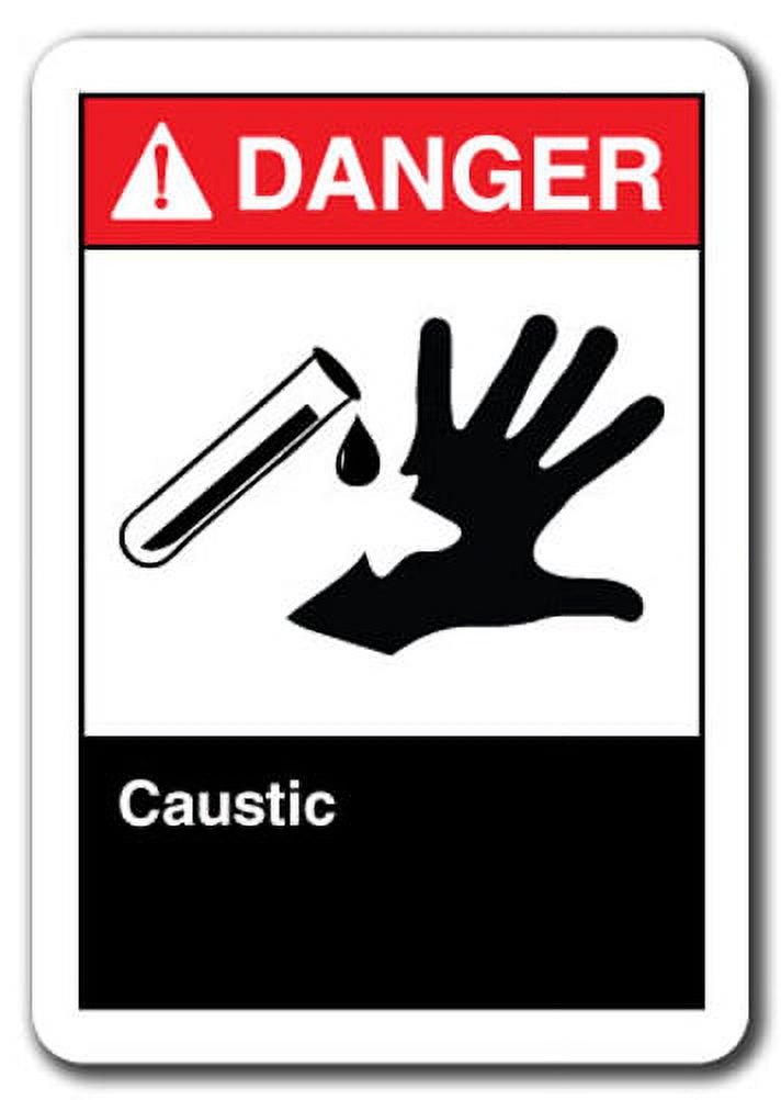 Danger Sign - Caustic 7"x10" Plastic Safety Sign ansi osha - Walmart.com