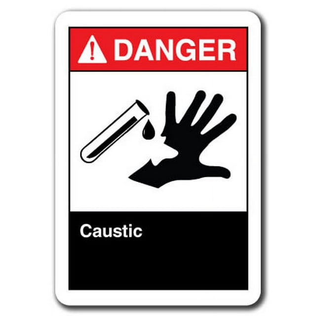 Danger Sign - Caustic 7"x10" Plastic Safety Sign ansi osha - Walmart.com