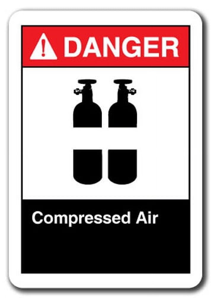 Danger Sign - Compressed Air 7"x10" Plastic Safety Sign ansi osha ...