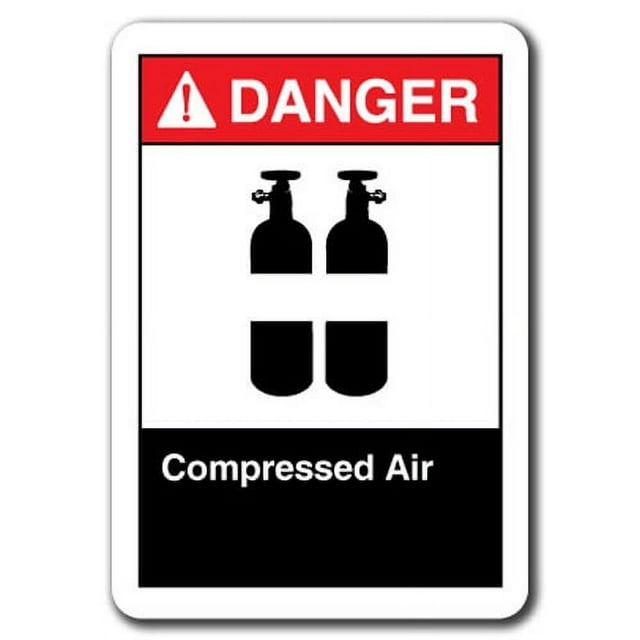 Danger Sign - Compressed Air 7"x10" Plastic Safety Sign ansi osha ...