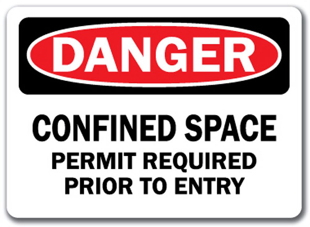 Danger Confined Space Permit Required For Entry Sign, OSHA Danger Sign ...