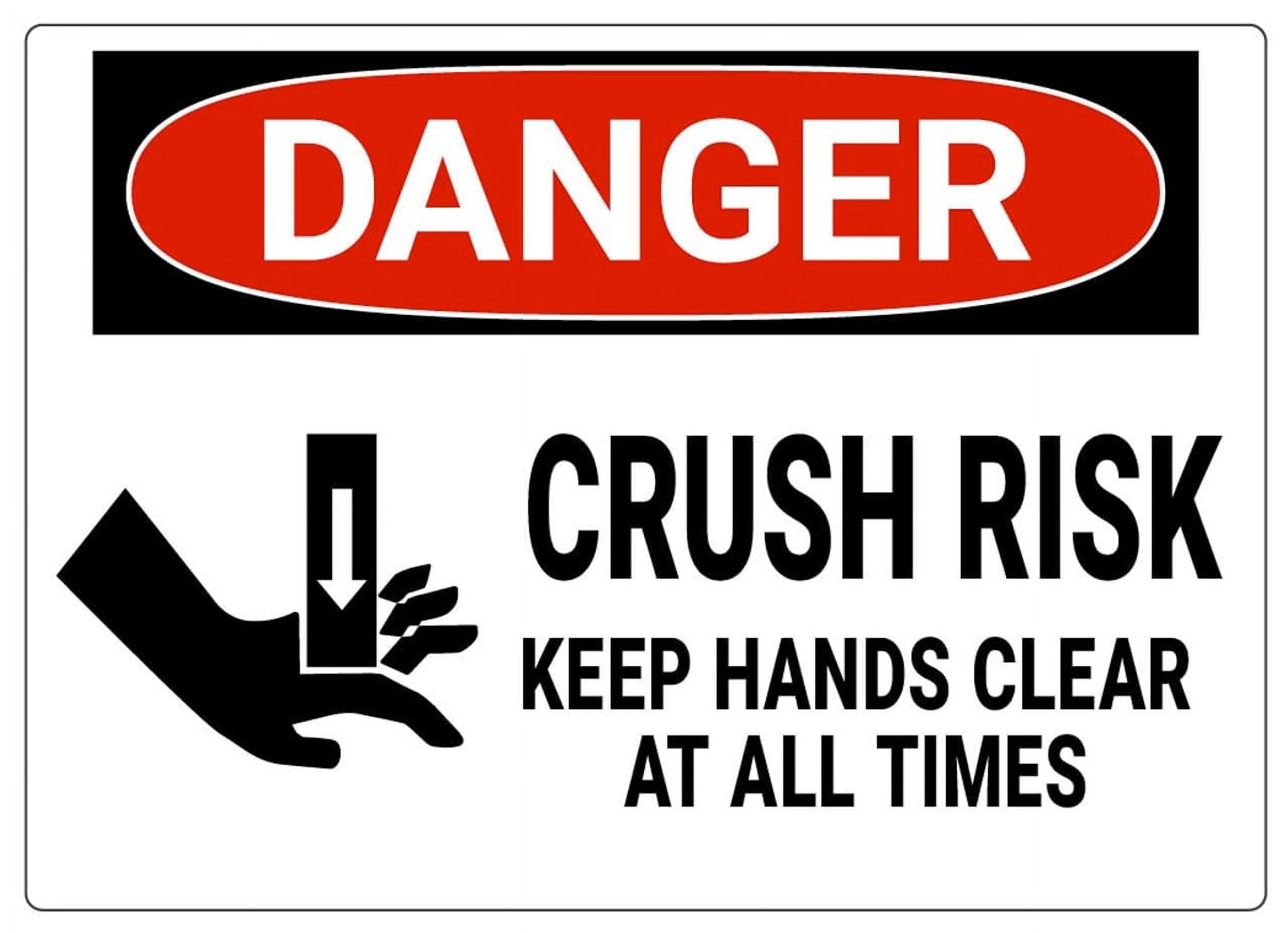 Danger Sign - Crush Hazard, Keep Hands Clear Signs/Safety Signs Metal ...