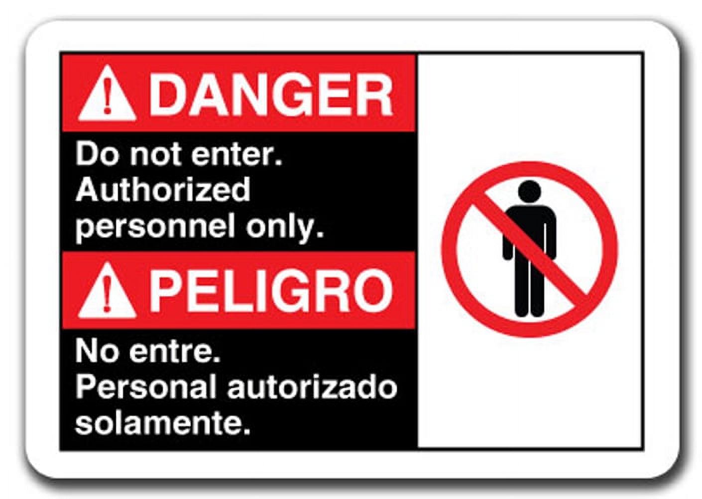 Peligro Personal Autorizado Danger Authorized Personnel Only Spanish ...