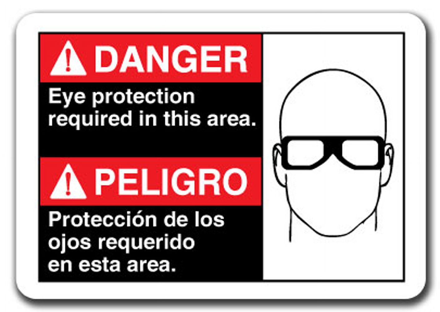 Danger Sign - Danger Eye Protection Required In This Area (Bilingual ...