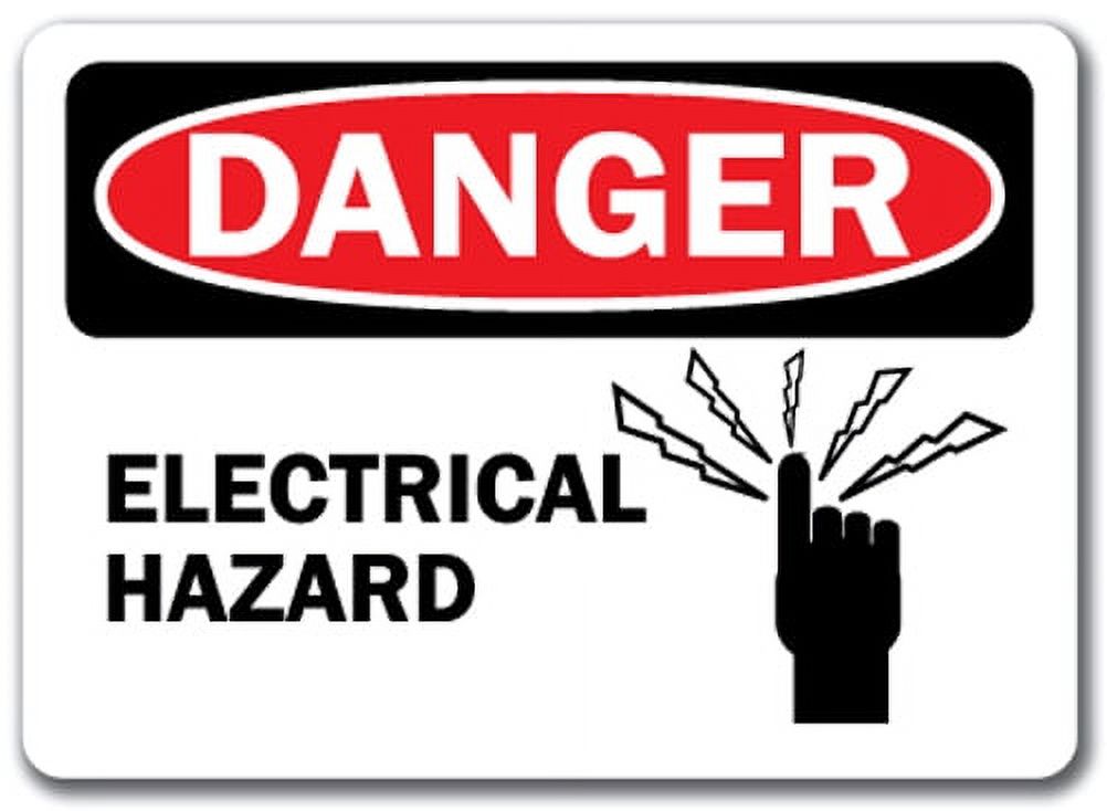 Electrical Hazard Sign, OSHA Danger Sign, 12x18 Aluminum - Walmart.com