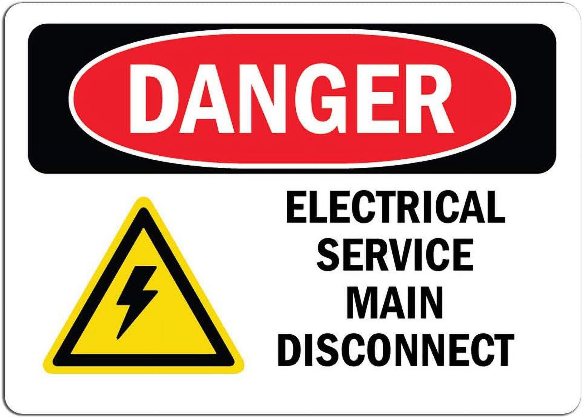 Danger Sign - Electrical Service Main Disconnect | LABEL DECAL STICKER ...