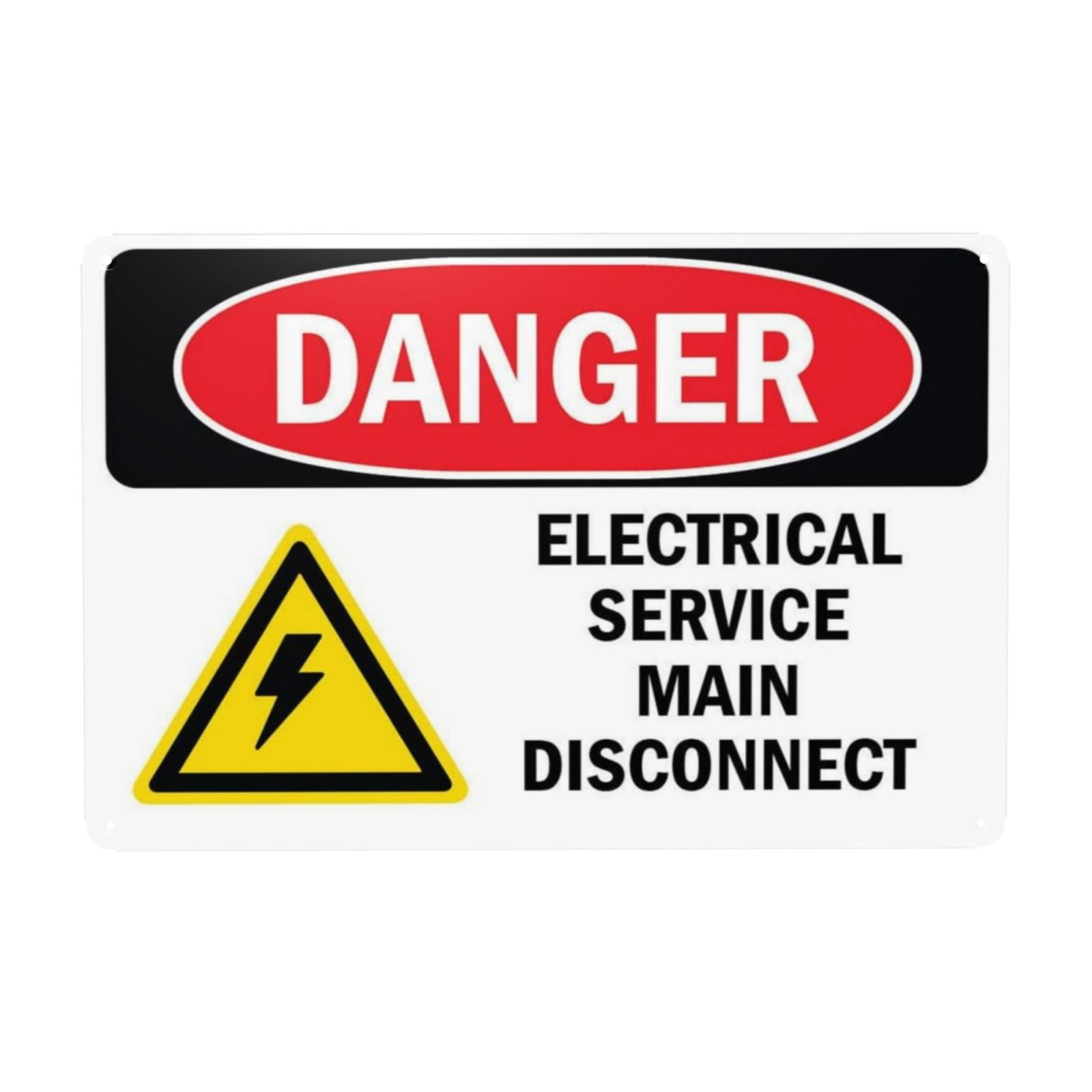 Danger Sign - Electrical Service Main Disconnect Tin Sign Warning Metal ...