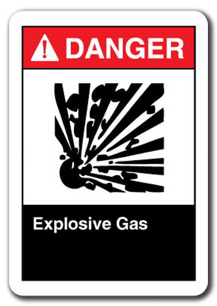 Danger Sign - Explosive Gas 7"x10" Plastic Safety Sign ansi osha ...