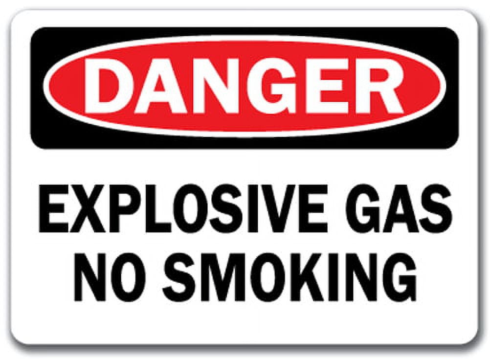 Danger Sign - Explosive Gas No Smoking - 10" x 14" OSHA Safety Sign ...