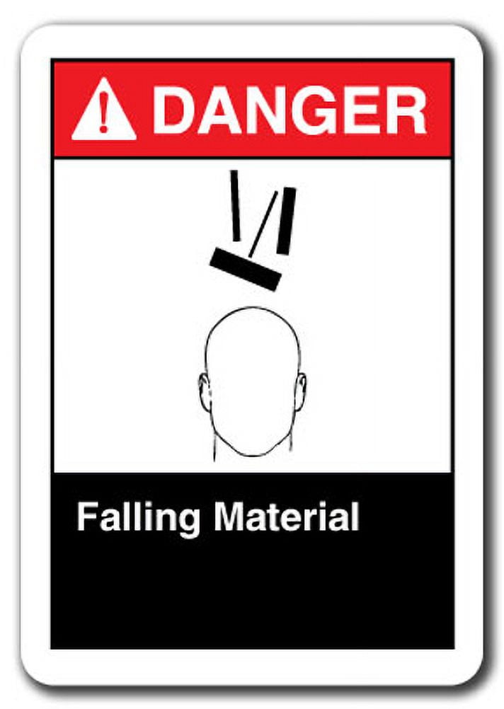 Danger Sign - Falling Material 7"x10" Plastic Safety Sign ansi osha ...