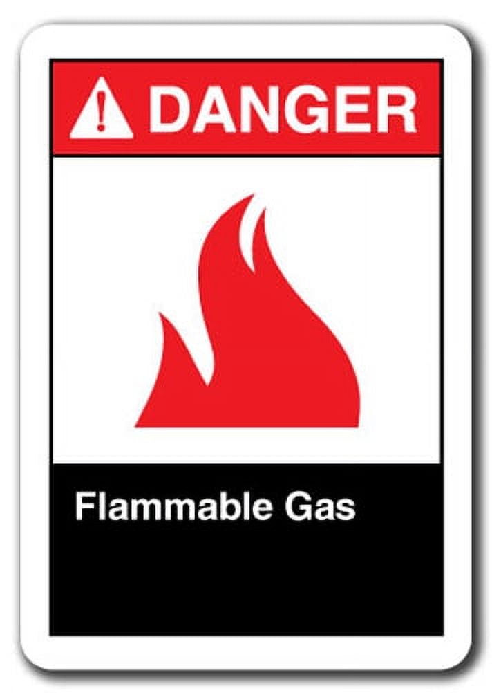 Danger Sign - Flammable Gas 7"x10" Plastic Safety Sign ansi osha ...