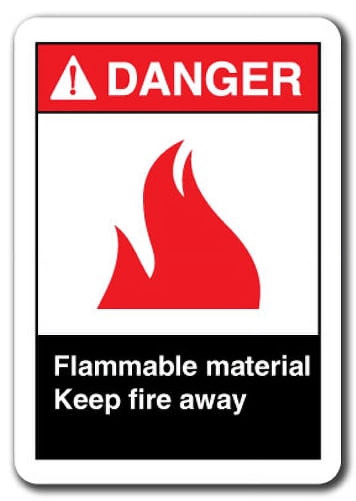Danger Sign - Flammable Material Keep Fire Away 7"x10" Plastic Safety ...