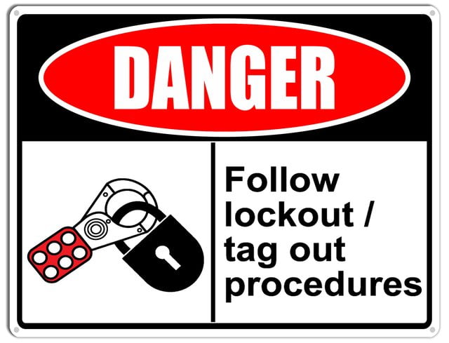 Danger Sign Follow Lockout Tag Out Procedures Aluminum Tin Sign For ...