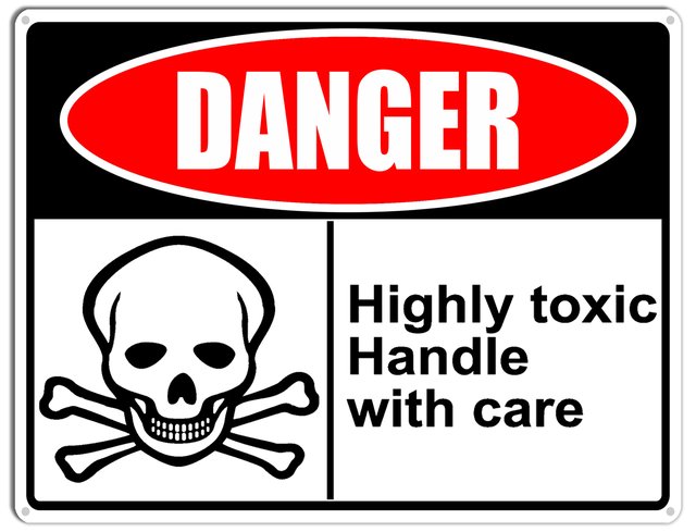 Danger Sign Highly Toxic Handle With Care Aluminum Tin Sign For Home ...