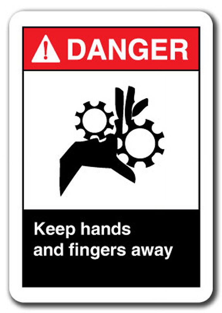 Danger Sign - Keep Hands And Fingers Away 7"x10" Plastic Safety Sign ...