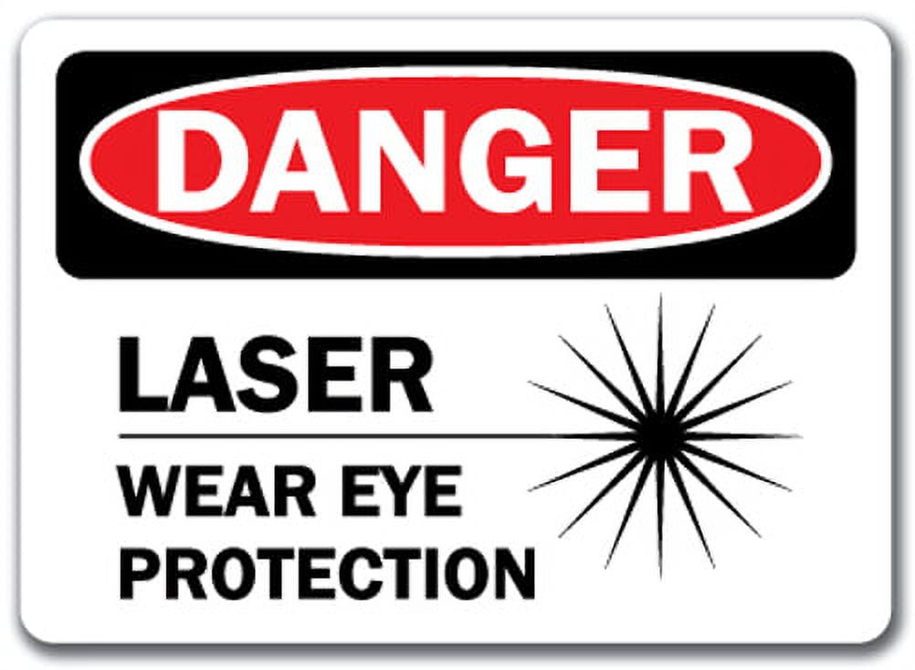 Danger Sign - Laser Wear Eye Protection - 10" x 14" OSHA Safety Sign ...