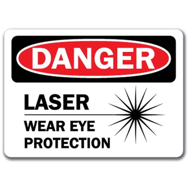 Danger Sign - Laser Wear Eye Protection - 10" x 14" OSHA Safety Sign ...
