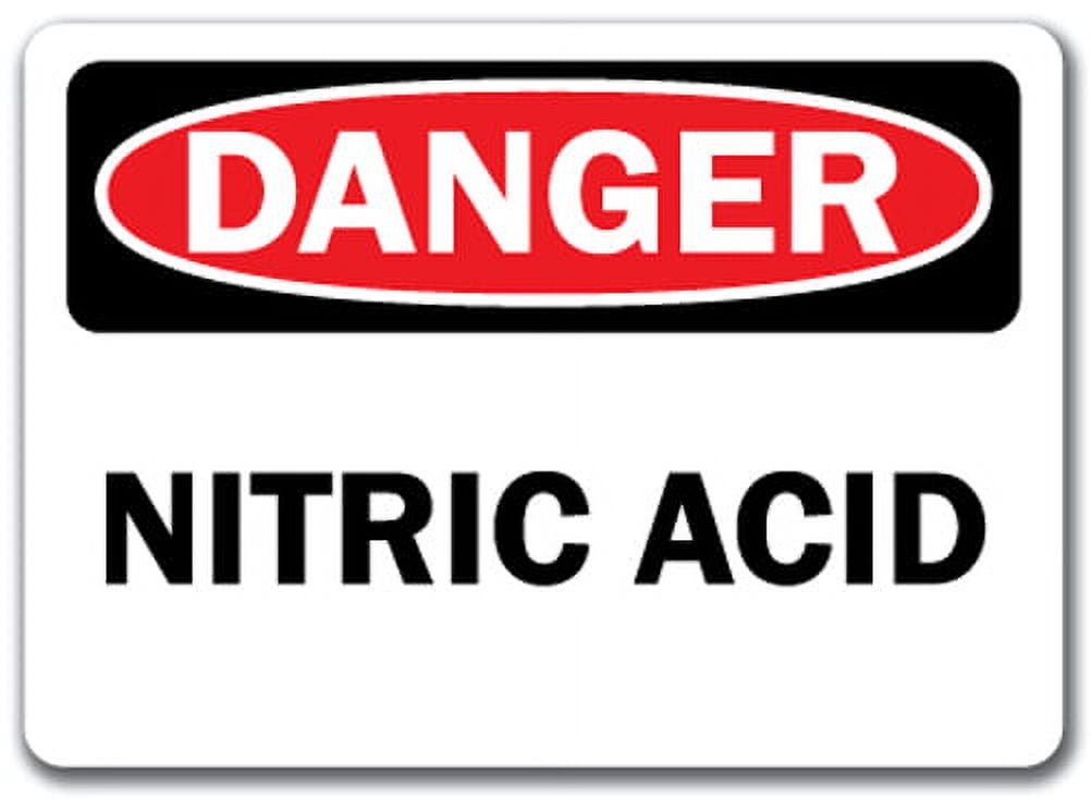 Danger Sign - Nitric Acid - 10" x 14" OSHA Safety Sign - Walmart.com