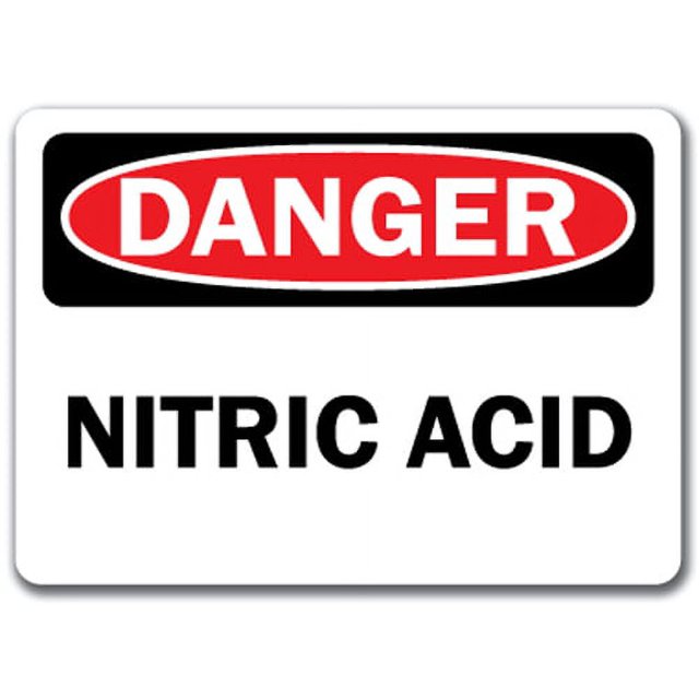 Danger Sign - Nitric Acid - 10" x 14" OSHA Safety Sign - Walmart.com