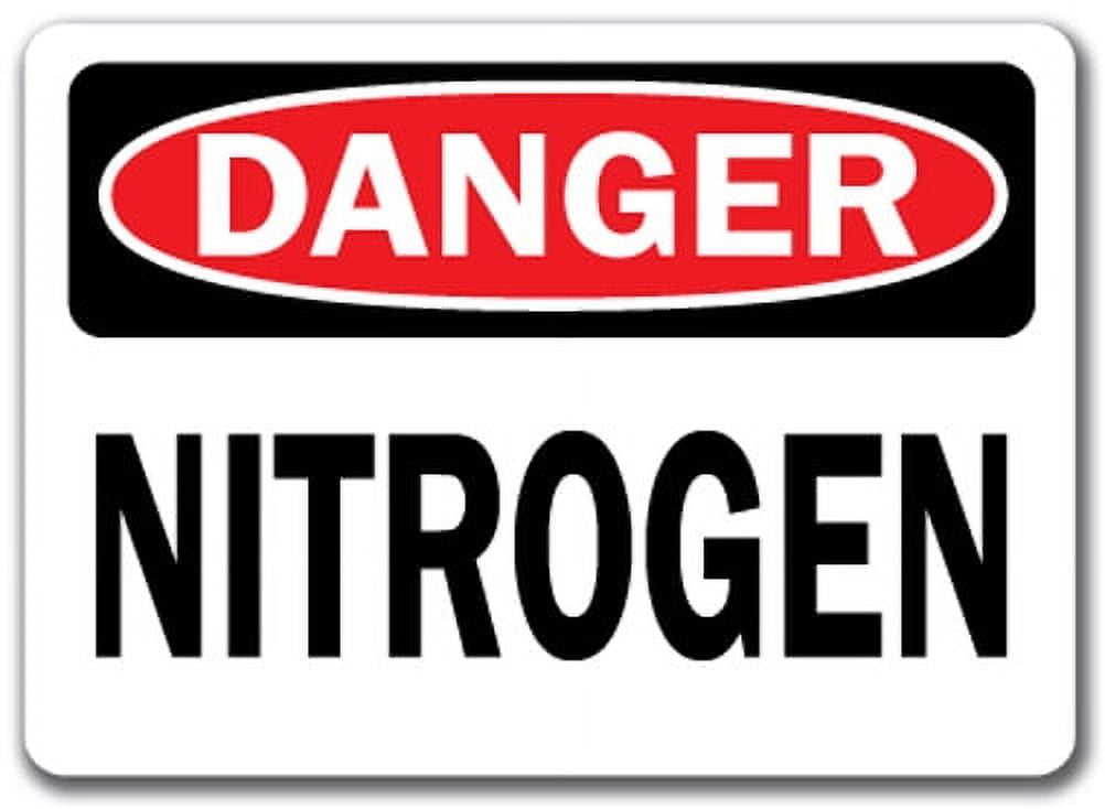 Danger Sign - Nitrogen - 10" x 14" OSHA Safety Sign - Walmart.com