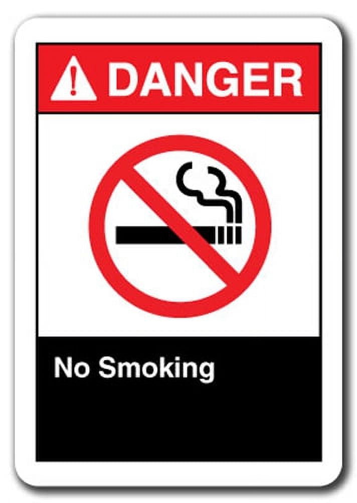 Danger Sign - No Smoking 7"x10" Plastic Safety Sign ansi osha - Walmart.com