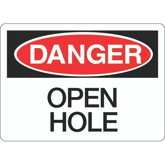 Danger Sign - Open Hole Safety Signs OSHA Safety Signs Metal Sign ...