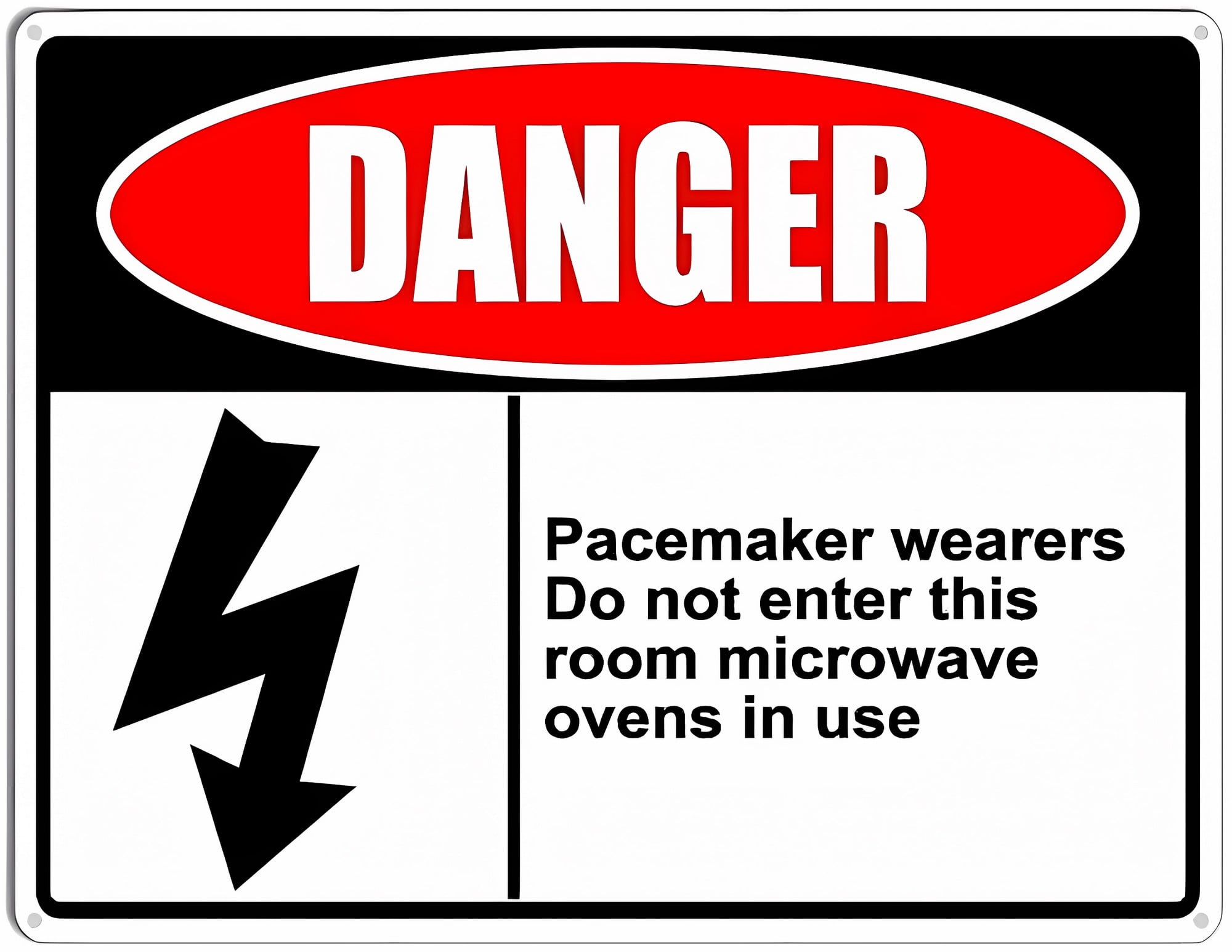Danger Sign Pacemaker Wearers Do Not Enter This Room - 8"x12" Vintage ...