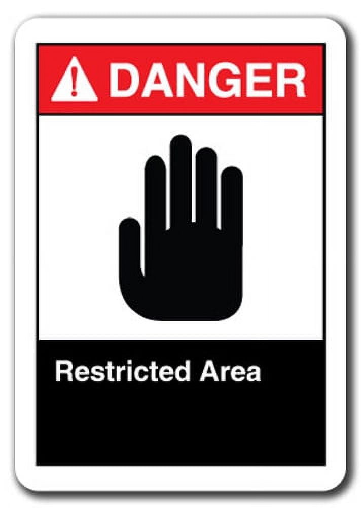 Danger Sign - Restricted Area 7"x10" Plastic Safety Sign ansi osha ...
